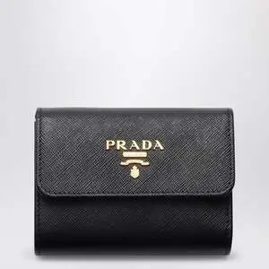 Prada Small Wallet In Saffiano Leather - Black