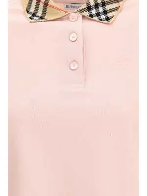 Burberry Cotton Polo Shirt With Signature Check Collar