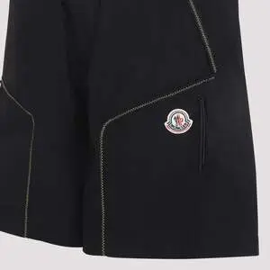 Moncler Cotton Bermuda Shorts With Contrast Stitching