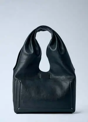 MAISON MARGIELA Medium Box Tote Bag In Textured Leather - Black