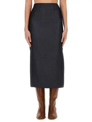 Etro Wool Blend Pencil Skirt - Gray