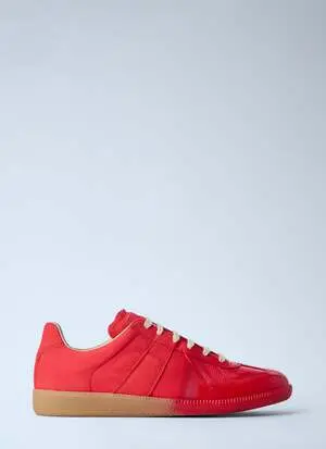 MAISON MARGIELA MAISON MARGIELA Replica Leather Paneled Sneakers Red