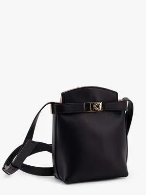 FERRAGAMO Leather Crossbody Bag With Gancini Detail - Multicolor