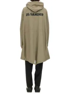 JIL SANDER Parka With Logo Detail - Green