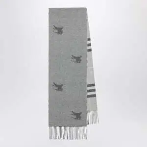 Burberry Burberry Reversible Check Cashmere Scarf With Ekd In Grey Women Gray