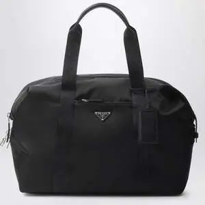 Prada Re-nylon And Saffiano Leather Travel Bag - Black