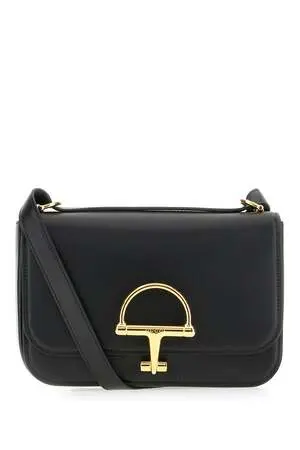 Gucci Black Leather Crossbody Bag With Gold Tone Horsebit Detail - Multicolor