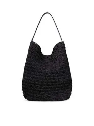 TOTEME Raffia Tote Bag With Belt - Black