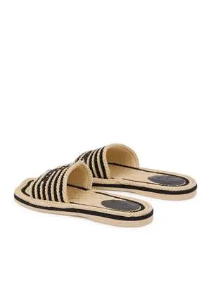 Chloé Braided Rope Slippers With Embroidered Logo - Multicolor