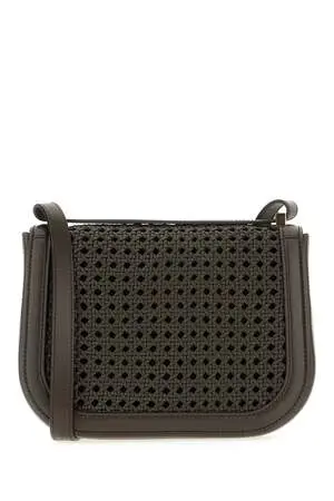FERRAGAMO Woven Crossbody Bag With Gold Tone Clasp