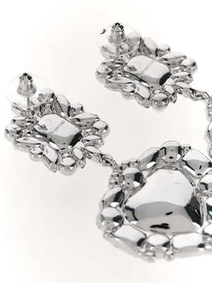 SELF-PORTRAIT Crystal Pearl Tiered Heart Earrings