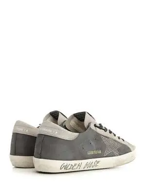 GOLDEN GOOSE Super Star Sneakers With Studded Star Detail - Gray