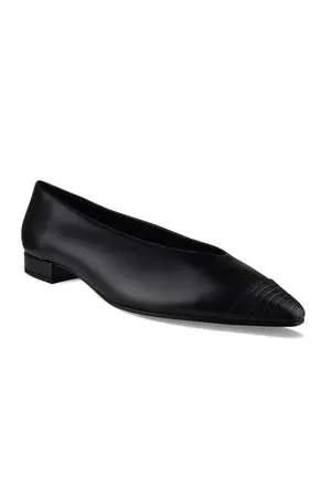 Loro Piana Rebecca Ballerinas In Leather And Lizard - Black