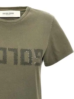 GOLDEN GOOSE Doris T-shirt With Distressed Logo Detail