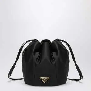 Prada Mini Satin Bucket Bag - Black