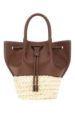 TOD'S Raffia And Leather Bucket Bag