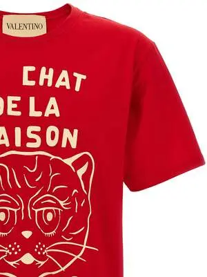 Valentino Garavani Le Chat De La Maison' T-shirt - Red