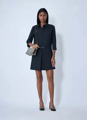 Gucci Wool Mini Dress With Logo Hardware