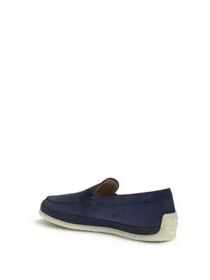 TOD'S Raffia And Leather Slipper Loafers - Blue