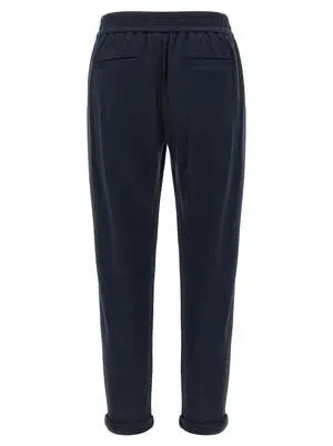 Brunello Cucinelli Monile Joggers In Cotton And Silk Blend
