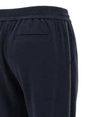 Brunello Cucinelli Monile Joggers In Cotton And Silk Blend