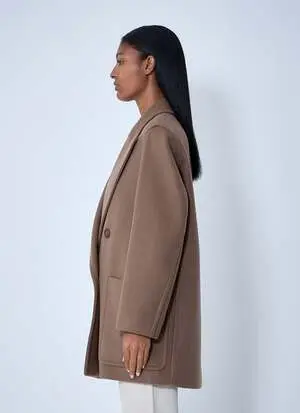 Max Mara Deletta Short Coat In Wool-cashmere Blend - Brown