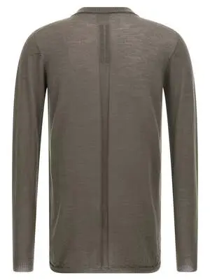 Rick Owens Biker Level' Crew Neck Virgin Wool Sweater - Gray