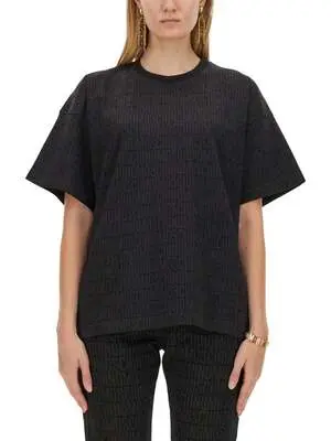 Moschino All-over Logo Cotton T-shirt - Black