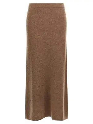 Max Mara Dorina Cashmere Blend Midi Skirt - Gray