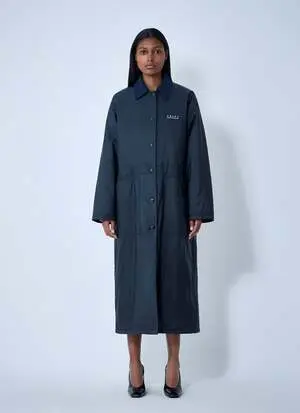 Prada Logo Print Long Coat