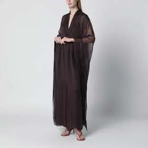 Alberta Ferretti Long Silk Dress - Brown