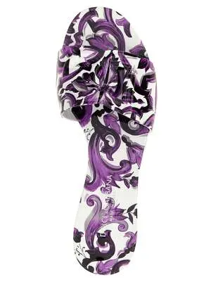 Dolce & Gabbana Maiolica Print Rubber Slides - Purple