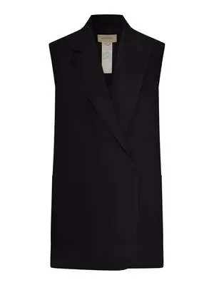 Sportmax Oversized Vest In Washed Viscose - Black
