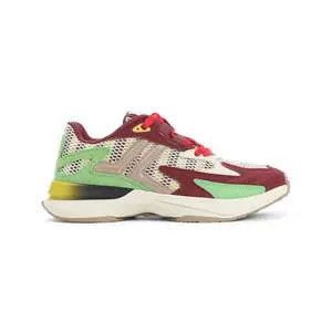 LANVIN Lanvin JLA Burgundy And Green Calf Leather Sneakers Red