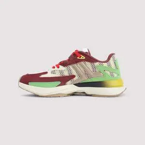 LANVIN Jla Burgundy And Green Calf Leather Sneakers - Red