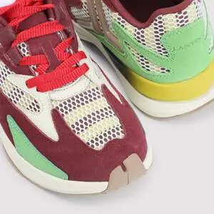 LANVIN Jla Burgundy And Green Calf Leather Sneakers - Red