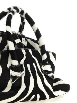 Attico The Atico La Passeggiata Mini Zebra Print Pony-effect Leather Handbag