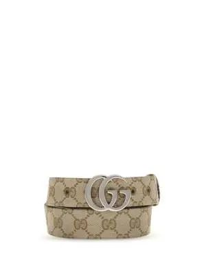 Gucci Gg Marmont Leather Belt With Tortoiseshell Plexiglas Buckle