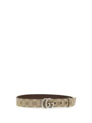 Gucci Gg Marmont Leather Belt With Tortoiseshell Plexiglas Buckle