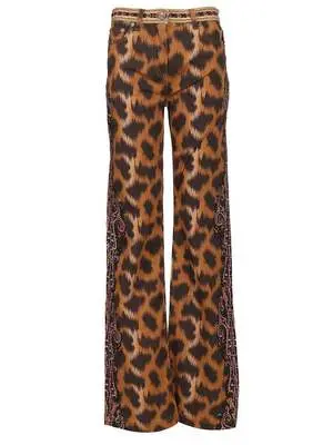 Etro Animalier Bootcut Jeans - Multicolor