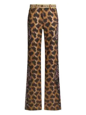 Etro Animalier Bootcut Jeans - Multicolor