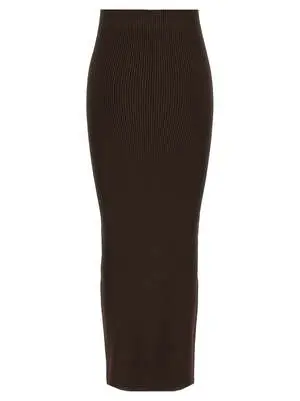 Max Mara Long Ribbed Stretch Skirt