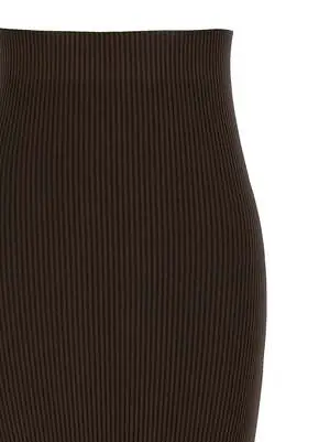 Max Mara Long Ribbed Stretch Skirt