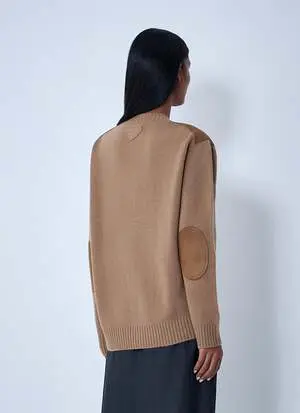Prada V-neck Wool And Cashmere Blend Sweater - Brown