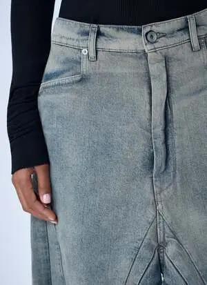 Rick Owens Slivered Denim Skirt
