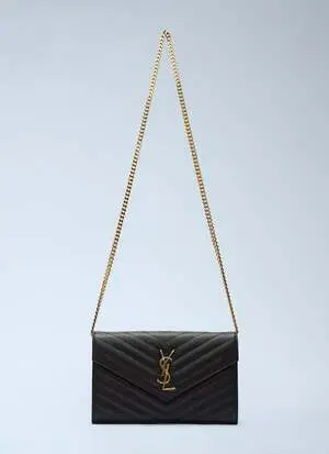 Saint Laurent Cassandre Matelassé Chain Wallet