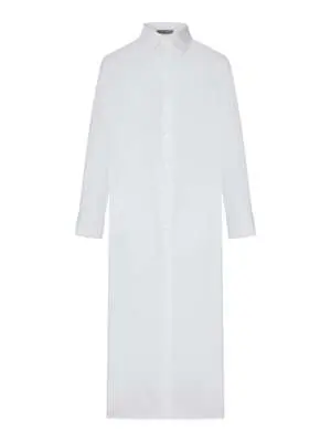 Balenciaga Long Chemisier Dress With Draped Back - White