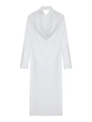 Balenciaga Long Chemisier Dress With Draped Back - White