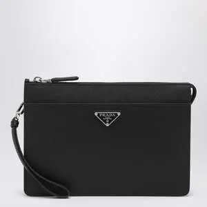 Prada Saffiano Leather Pouch - Black