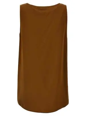 Max Mara Filly Sleeveless Silk Top - Brown